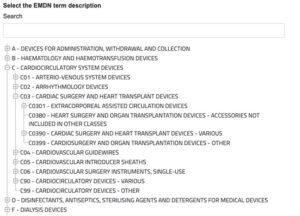 EMDN, GMDN, UMDNS, CND and other coding systems
